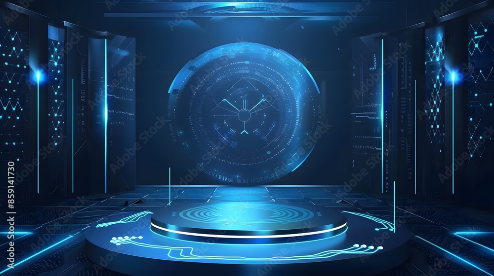 ภาพประกอบสต็อก Vector illustrations of Futuristic digital technology ...