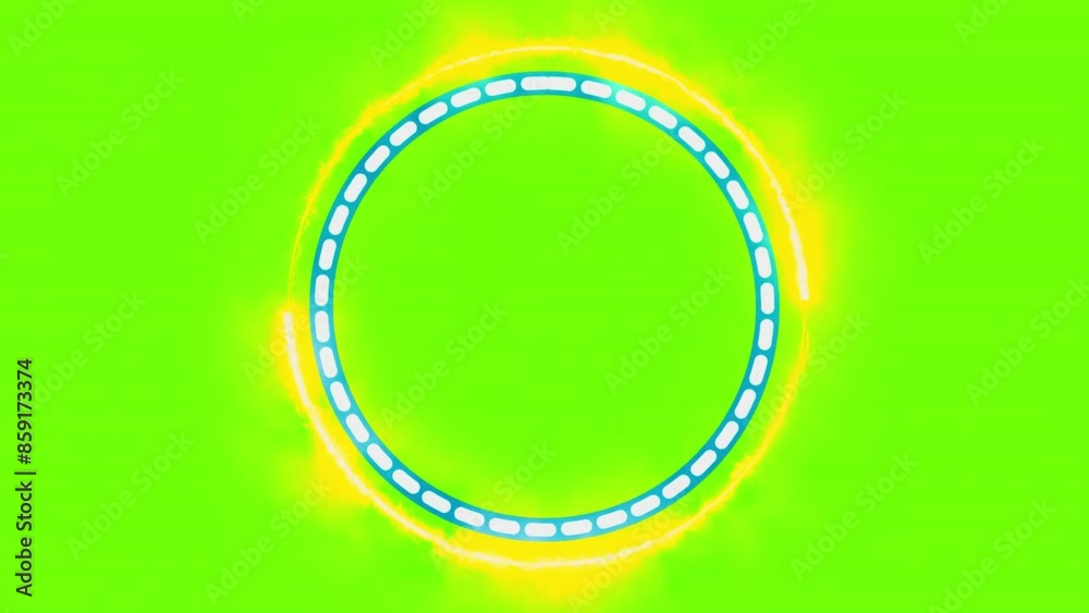 4K video animation of circle light trails, motion graphics blue and ...