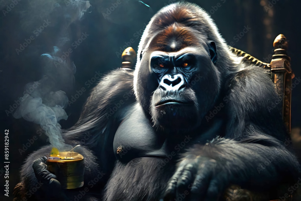 Cell phone, video call, gorilla, monkey, high-definition live action ...