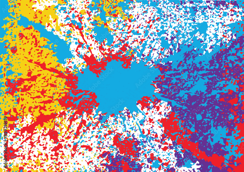 Abstract vector splatter paint multi color background design. fun ...
