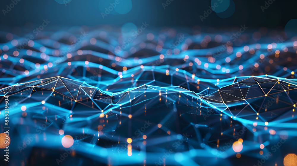 Abstract technology background, Network connection structure, Big data ...