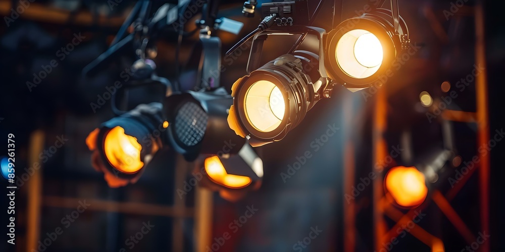 Powerful spotlights create artificial lighting in theater and film ...