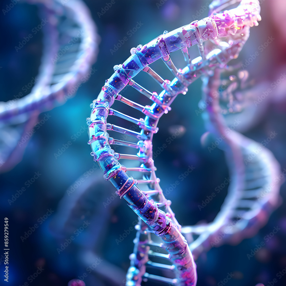 Picture of the double helix structure of DNA (Double Helix) with AT and ...