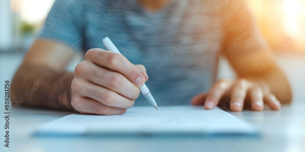 Man uses pen to check building inspection report for quality control ...