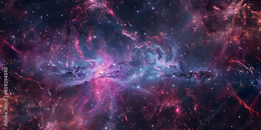 Visual representation of matter distribution in space including galaxy ...