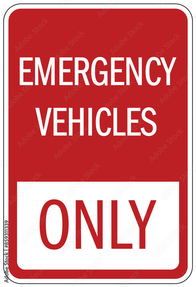 Emergency vehicle and ambulance parking sign Stock Vector | Adobe Stock