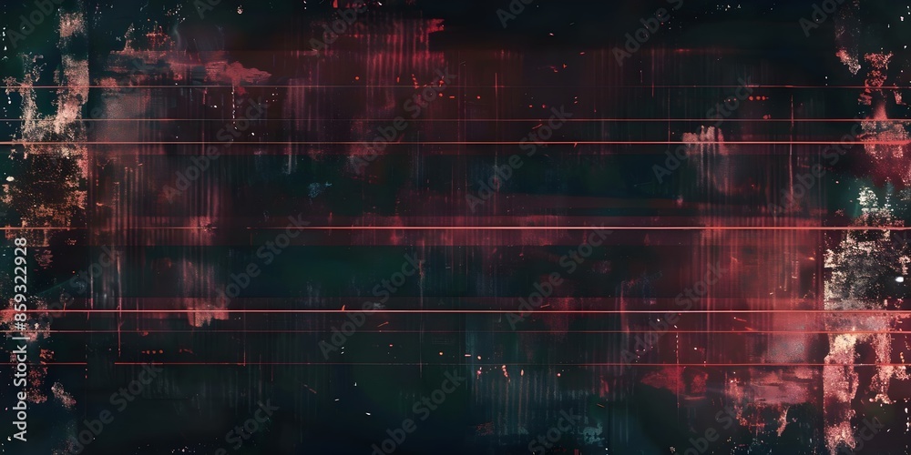 Vintage retro scanlines border overlay for dystopian horror film ...