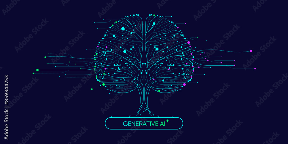 Illustration of abstract stream information. Generate image, video from ...