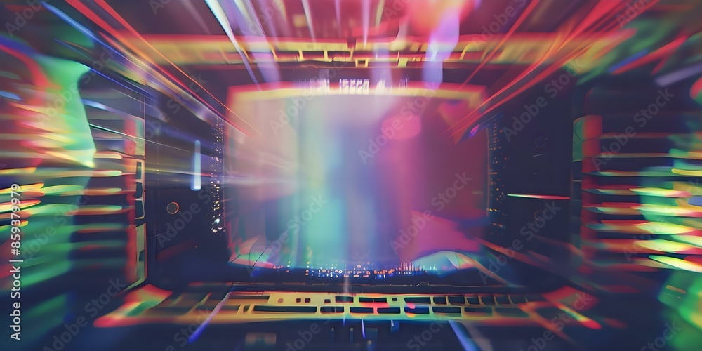 VHS screen grab with retro film texture light leaks and copy space ...