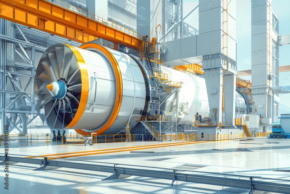 Clipart illustration of the fabrication process for wind turbine blades ...