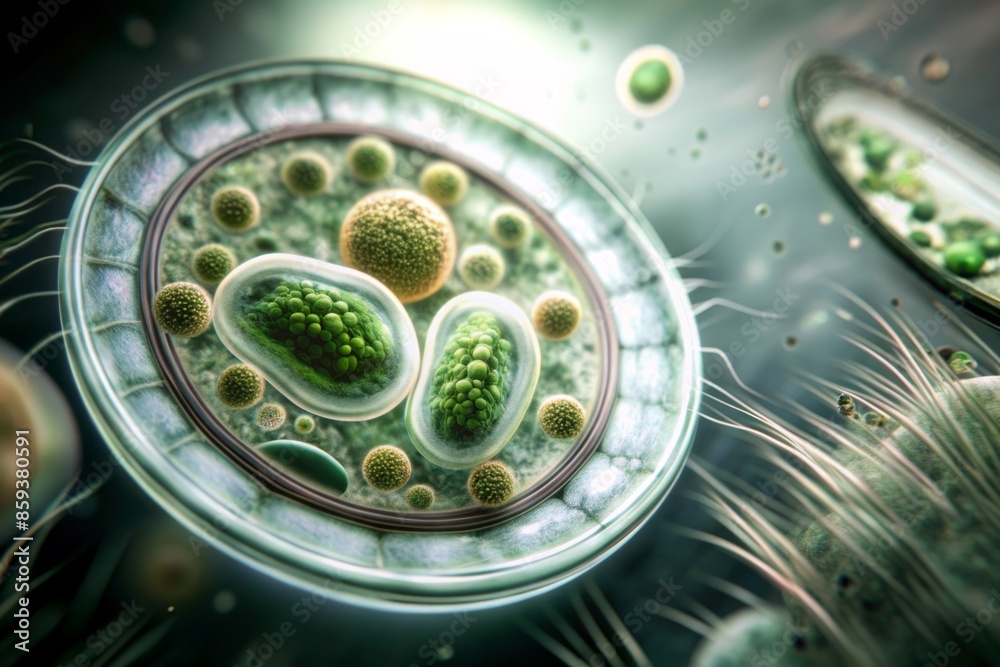 plant cell showing its unique structures like the cell wall ...