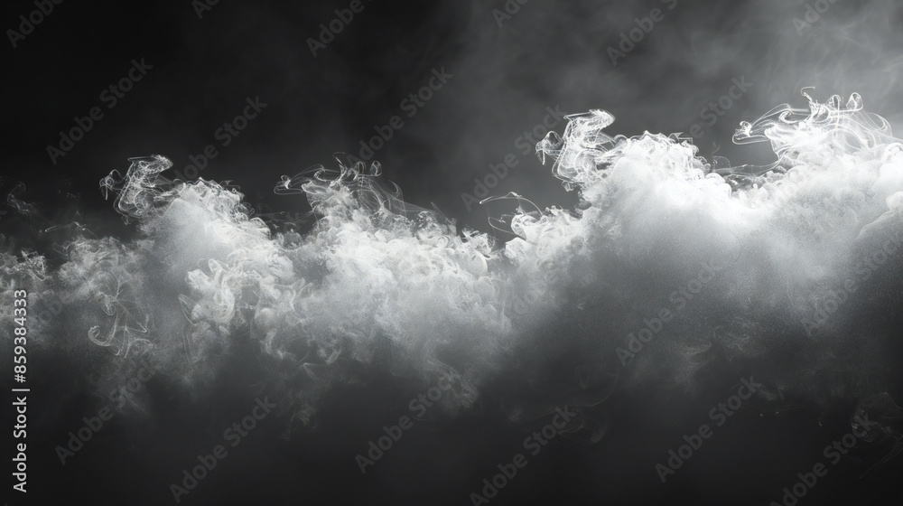 Smoke black ground fog cloud floor mist background steam dust dark ...