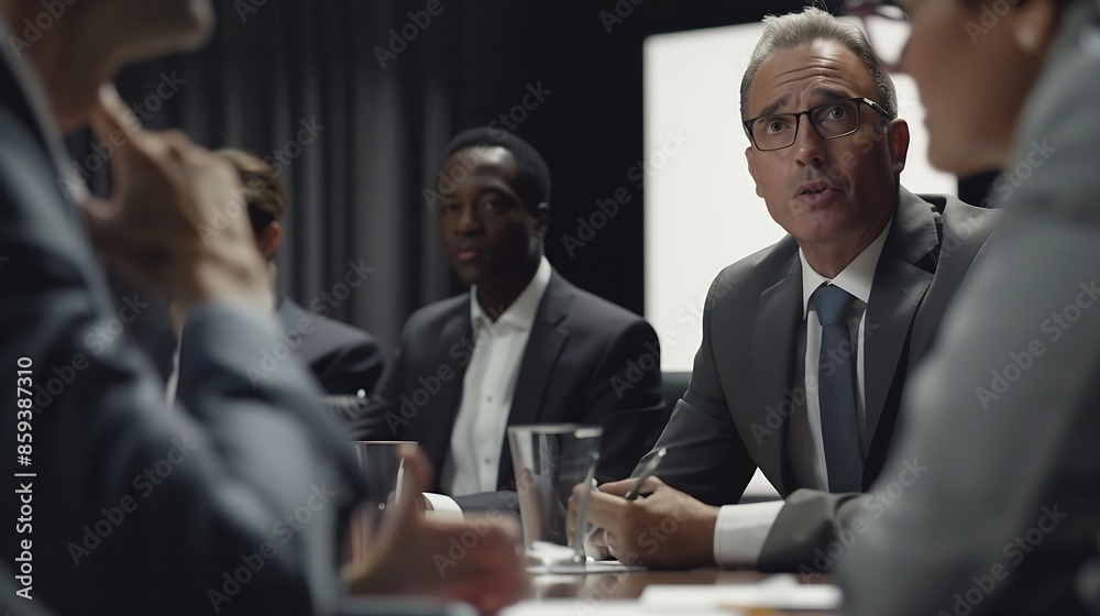 Male caucasian executive ceo businessman leader with diverse partners ...