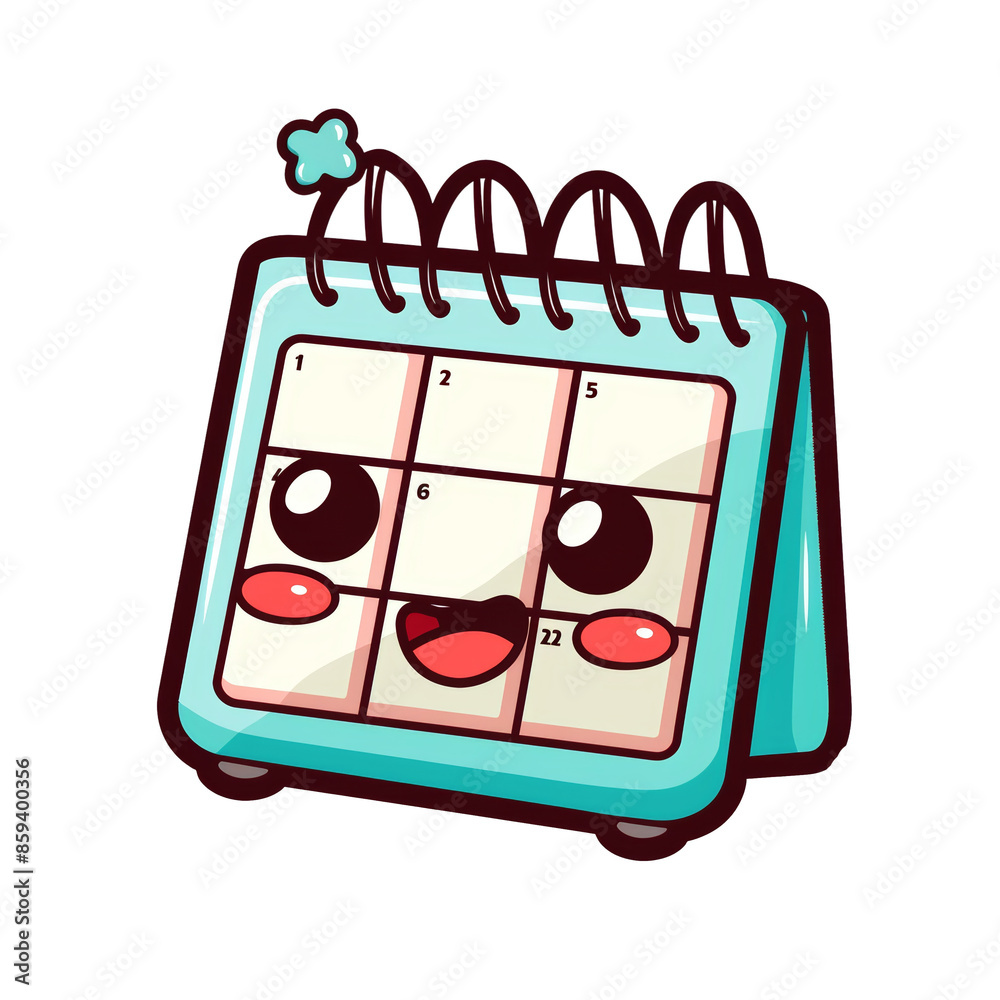 Cute cartoon calendar character illustration with smiling face, perfect ...