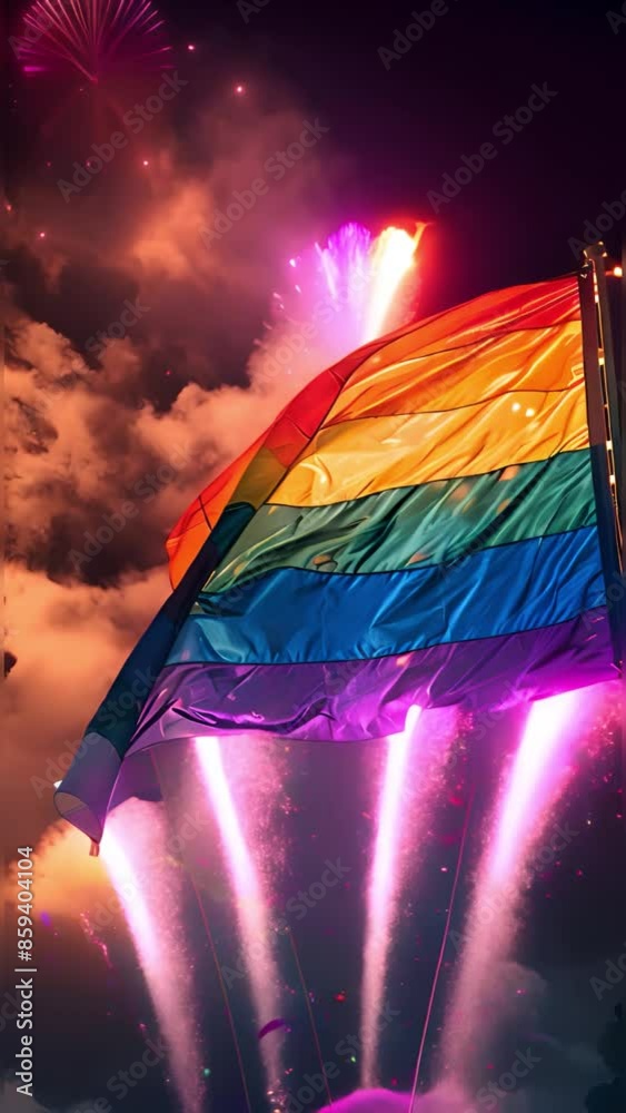 Celebrate Pride Month with a vibrant image of a waving Pride flag and ...