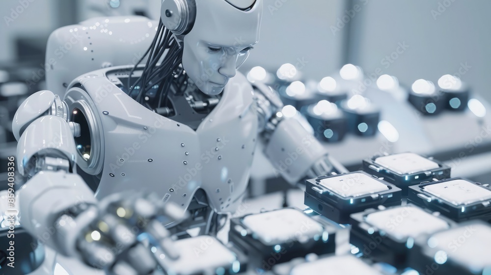 Advanced robot placing cells into battery packs with precision. Battery ...