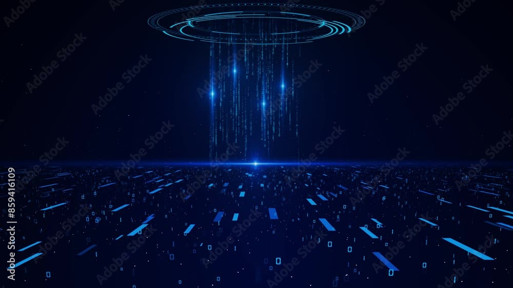 Digital Sci-Fi Deep cyber stage waves technology cyber lines background ...