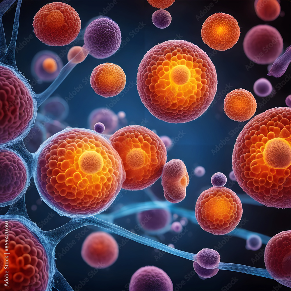 cellular therapy and regeneration microscopic view of body cells ...