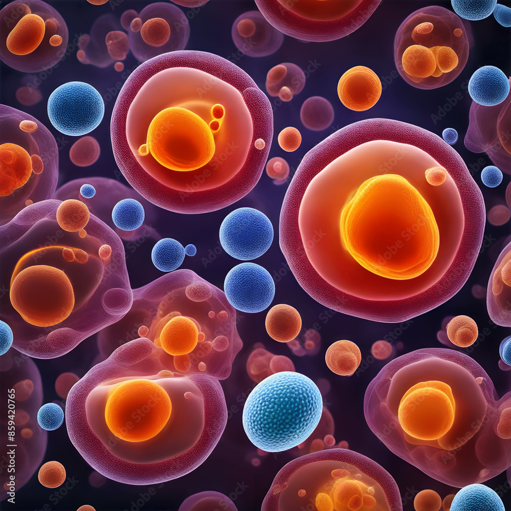 cellular therapy and regeneration microscopic view of body cells ...