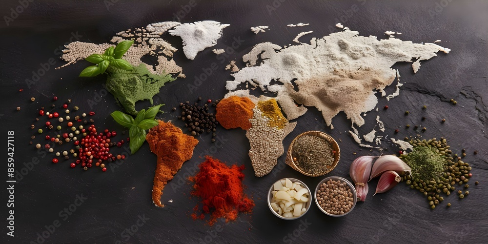 Culinary Map Highlighting Unique Ingredients from Around the World ...