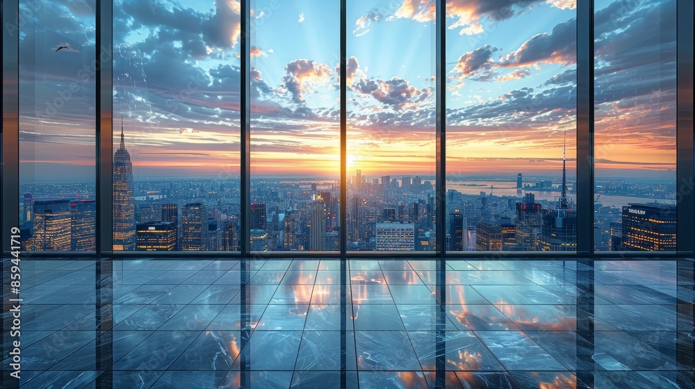 virtual background for Zoom, a room with floor-to-ceiling windows on a ...