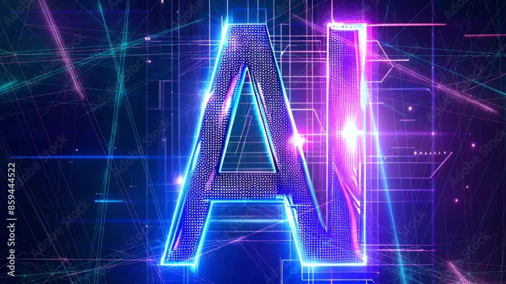 AI Typography icon animation,Artificial Intelligence Logo typography ...