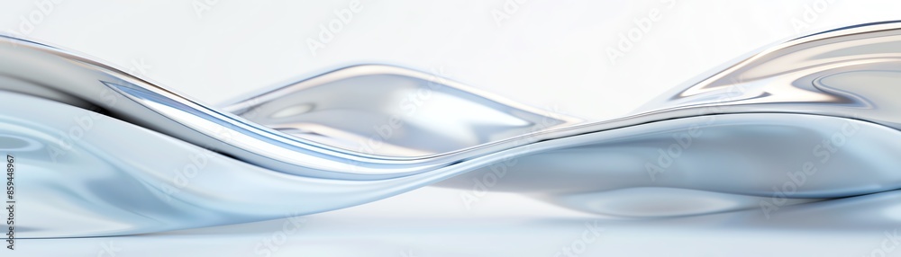 Abstract Metallic Waves Creating A Smooth Flowing Design In Shades Of Silver Depicting Fluidity