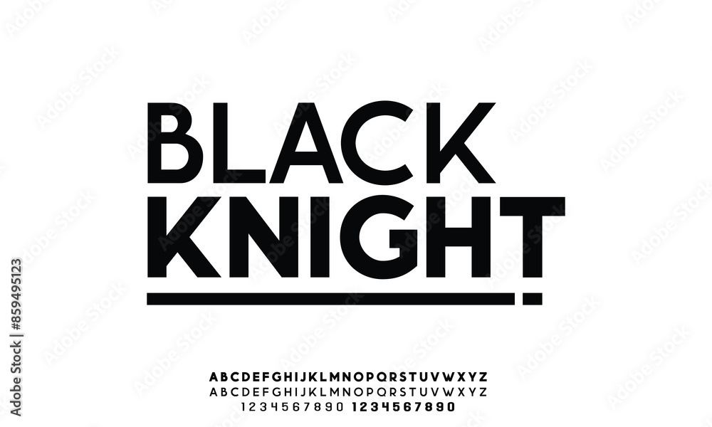 BLACK KNIGHT Modern Bold and thin Font. Regular Italic and Number ...