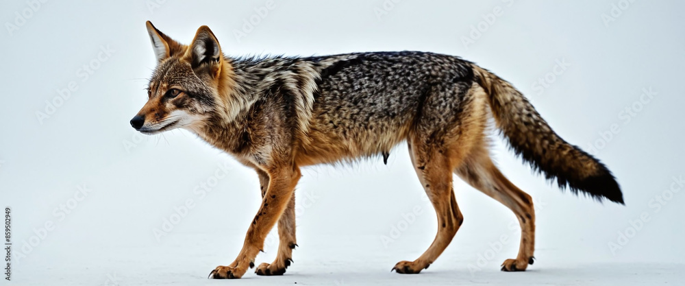 Dynamic HD Image: Side View of a Running Hyena Isolated on White ...