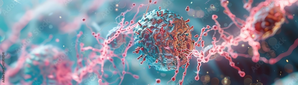 Apoptotic cell with fragmented DNA, side view, emphasizing the stages ...