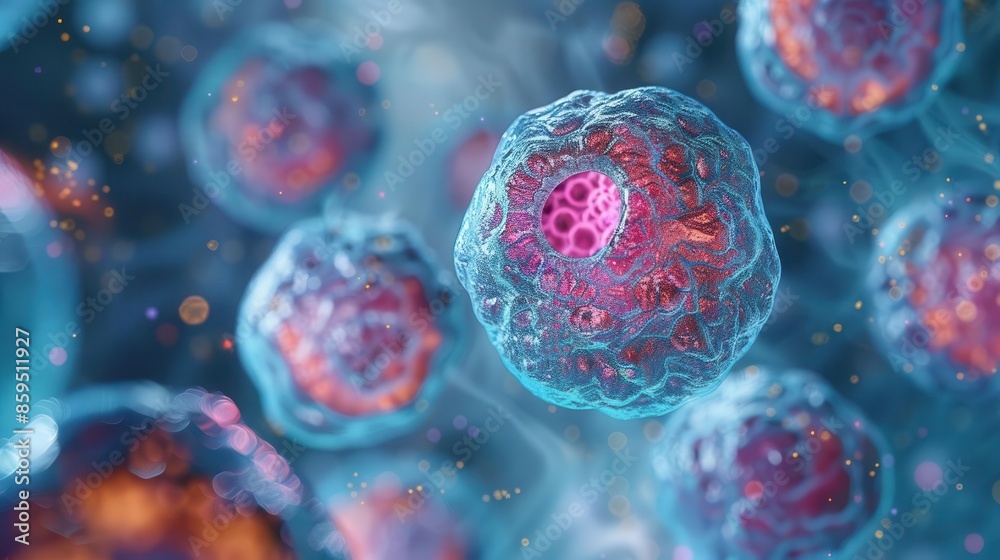 G2 phase with chromatin condensation, detailed cellular view ...