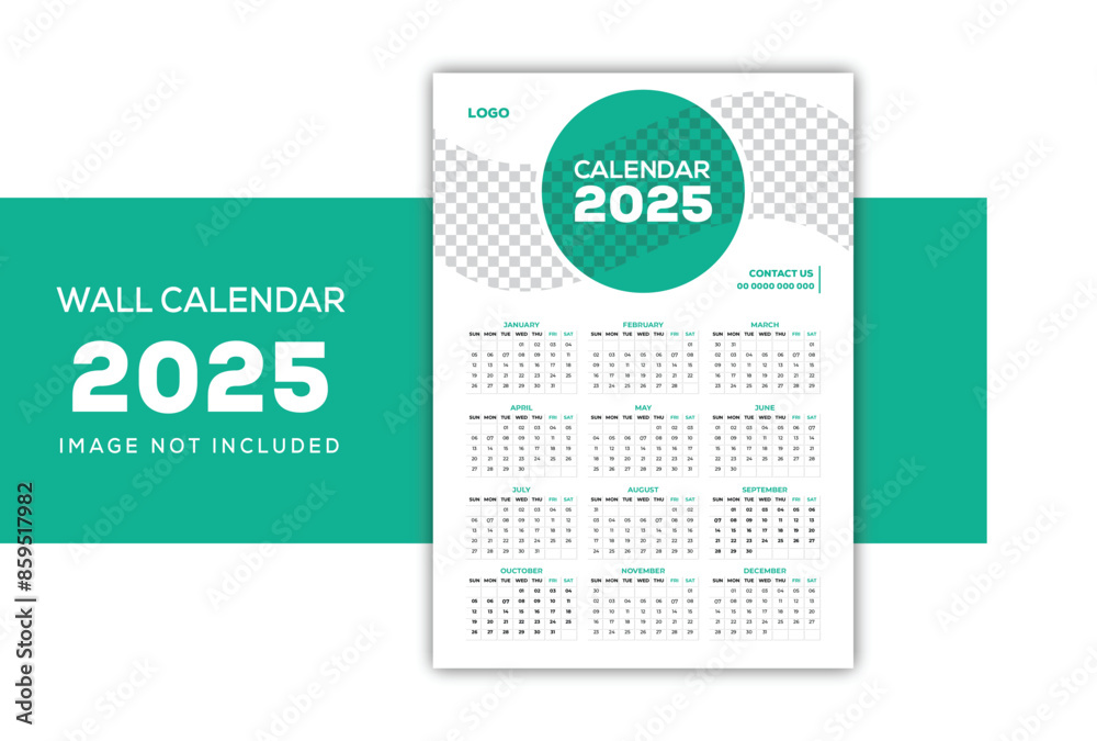 Creative Editable wall calendar design template for 2025, Printable ...