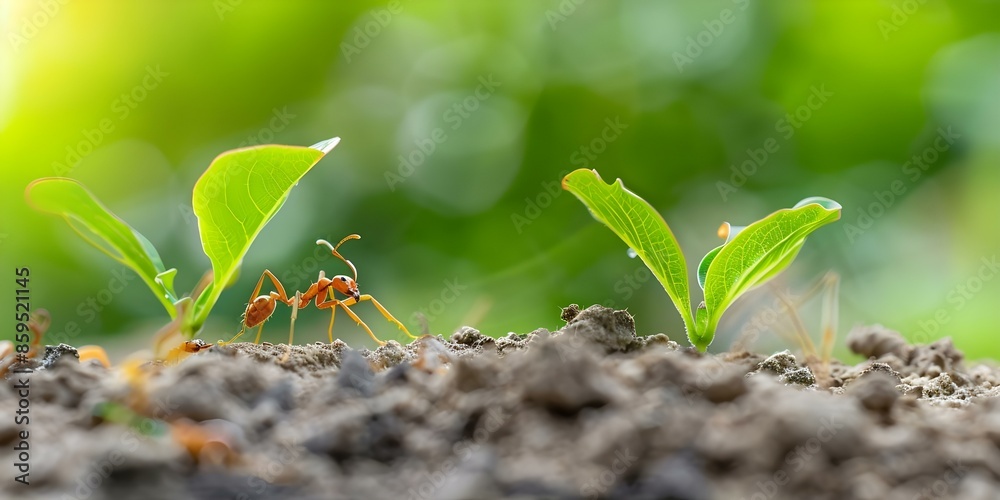 Tropical ants build complex underground nests carrying leaves and twigs ...
