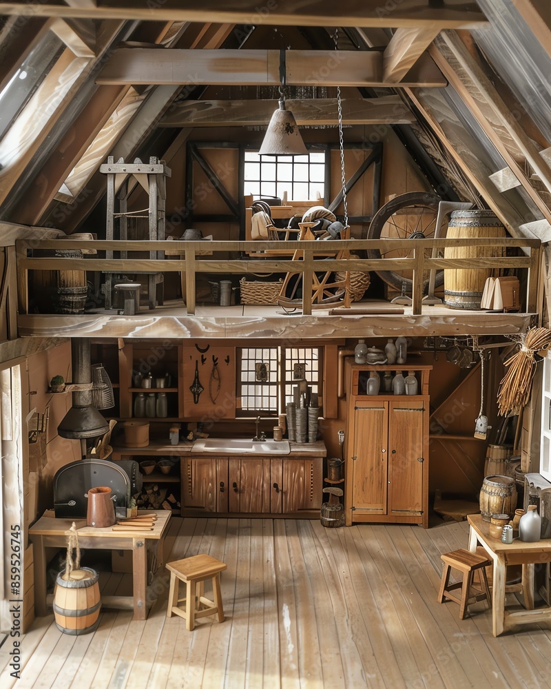 164 scale miniature barn interior with detailed loft and farming ...