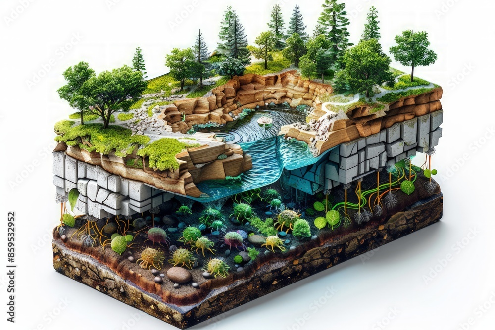 the process of nitrogen fixation, showing nitrogen gas conversion ...