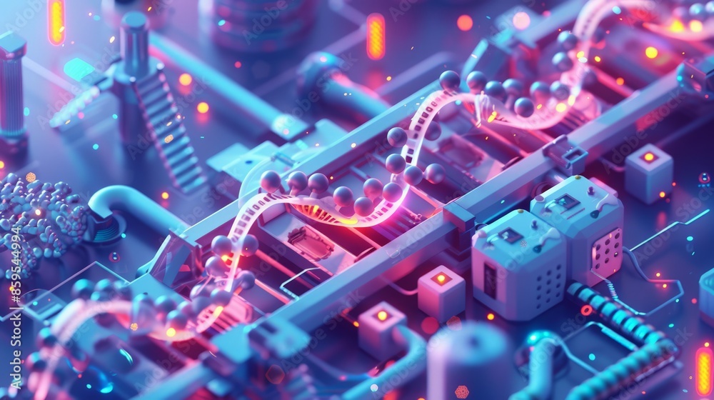 the process of CRISPR-Cas9 gene editing, showing guide RNA binding ...