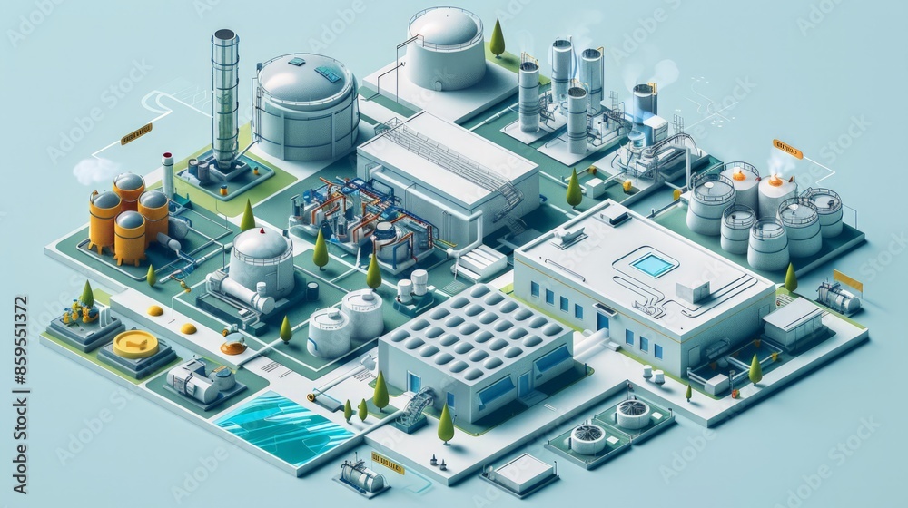 the process of hydrogen production via electrolysis, showing water ...