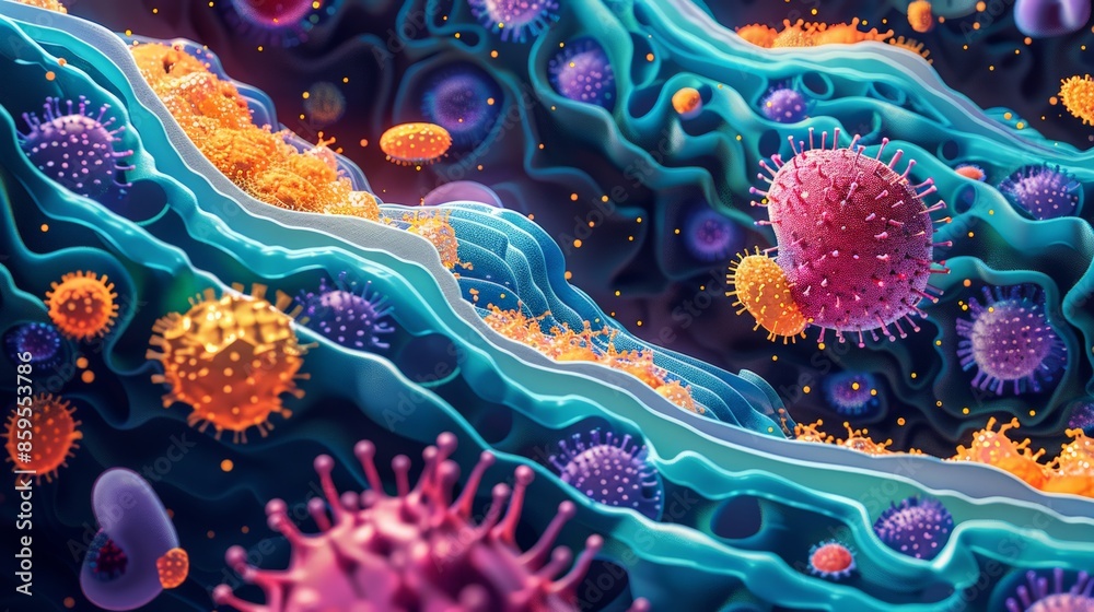the process of cell membrane transport, showing passive diffusion ...