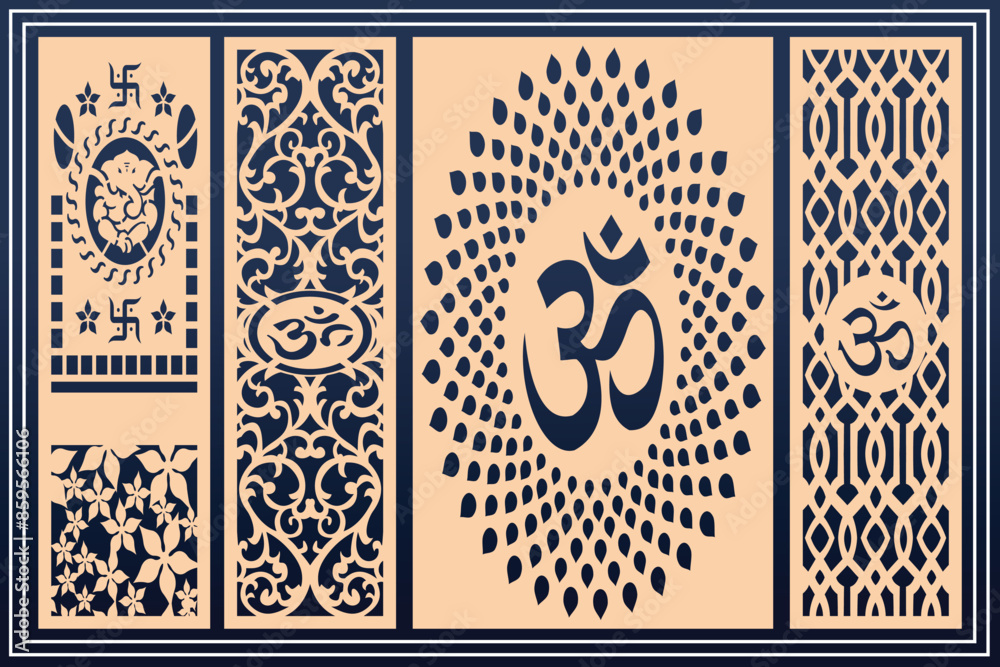 Om Jali design used for temples, Mandir. Om acrylic jali, corian jali ...