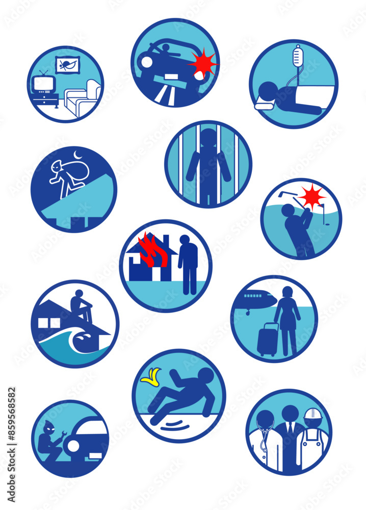 Workplace Safety and Hazards Icons Stock Vector | Adobe Stock