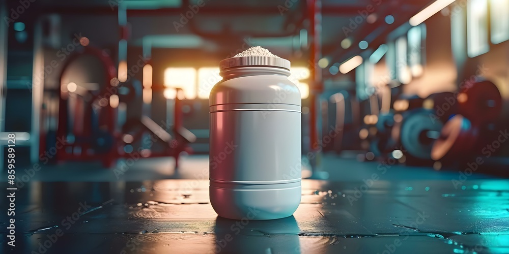 Creating a Mockup of a Jar of Creatine Powder in a Gym Setting for ...