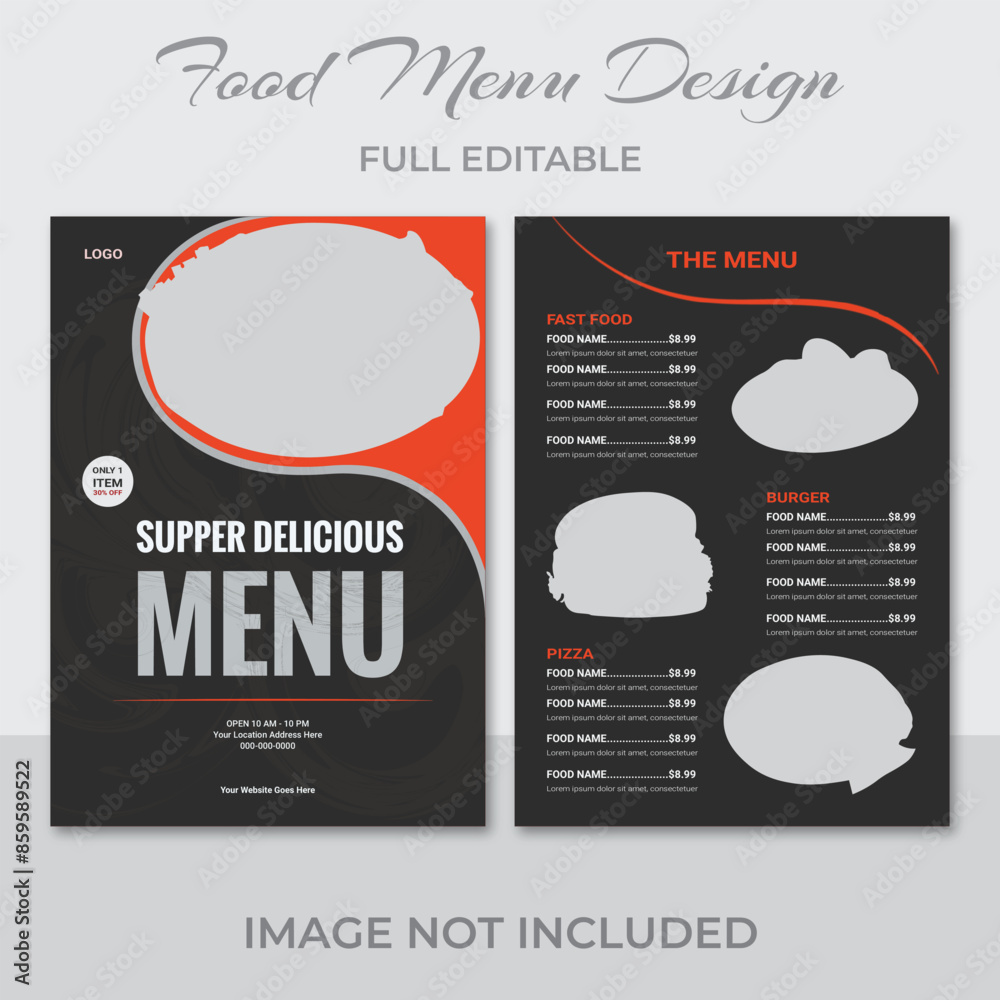 Vector modern premium restaurant food menu design creative corporate ...