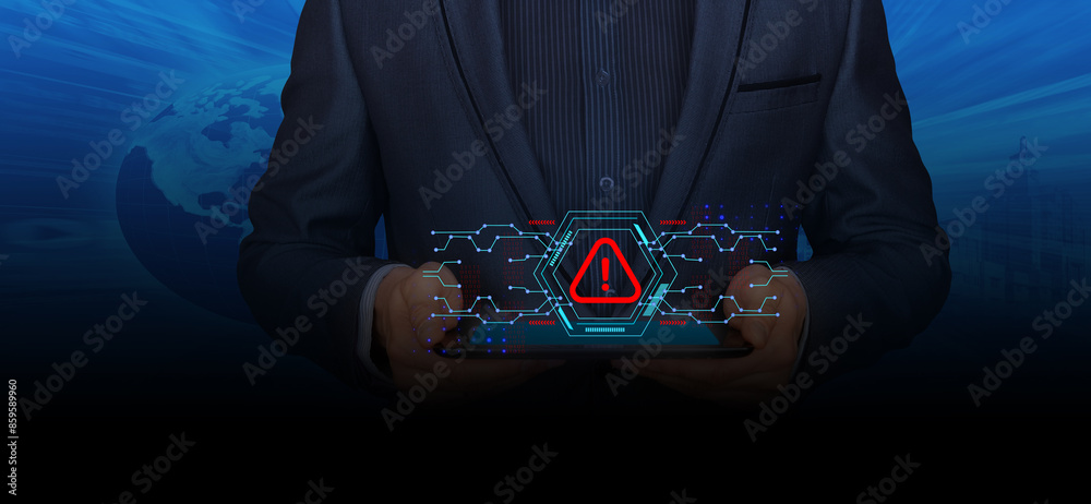 System hacked warning alerts are virtual signs for cyber attacks ...