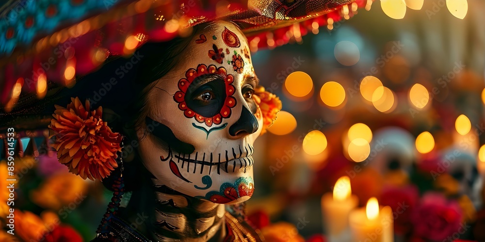 Honoring Deceased Loved Ones in Mexican Day of the Dead. Concept ...