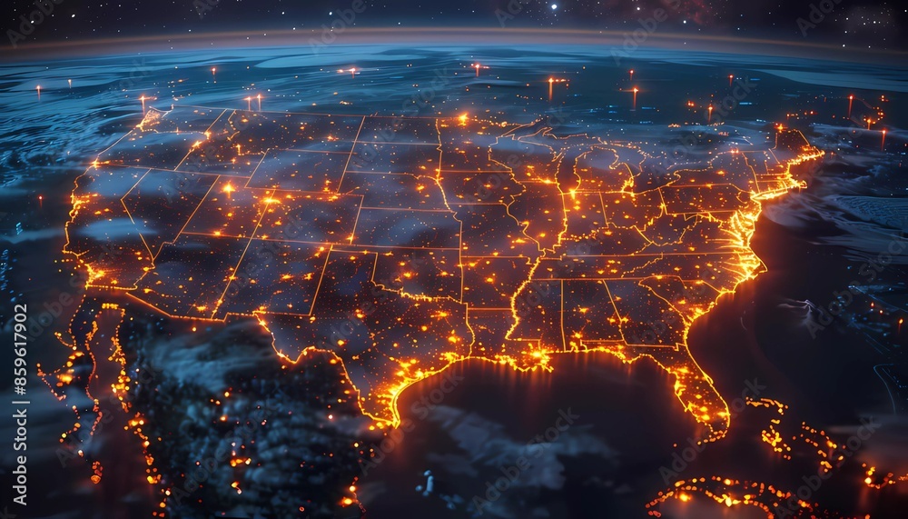 Digital Evolution: Advancing 5G Networks in North America, digital map ...