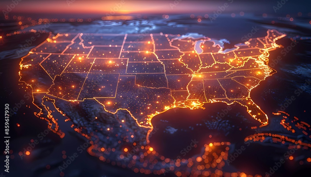Digital Evolution: Advancing 5G Networks in North America, digital map ...