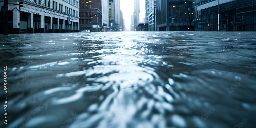 City Street Flooded After Massive Natural Disaster A Devastating Scene ...