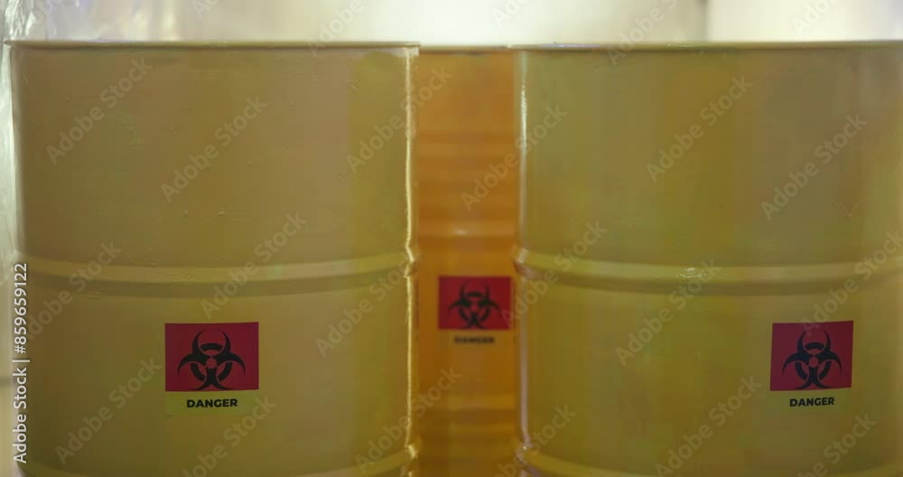 Chemical, toxic waste and hazard in barrel, dangerous and drum with ...