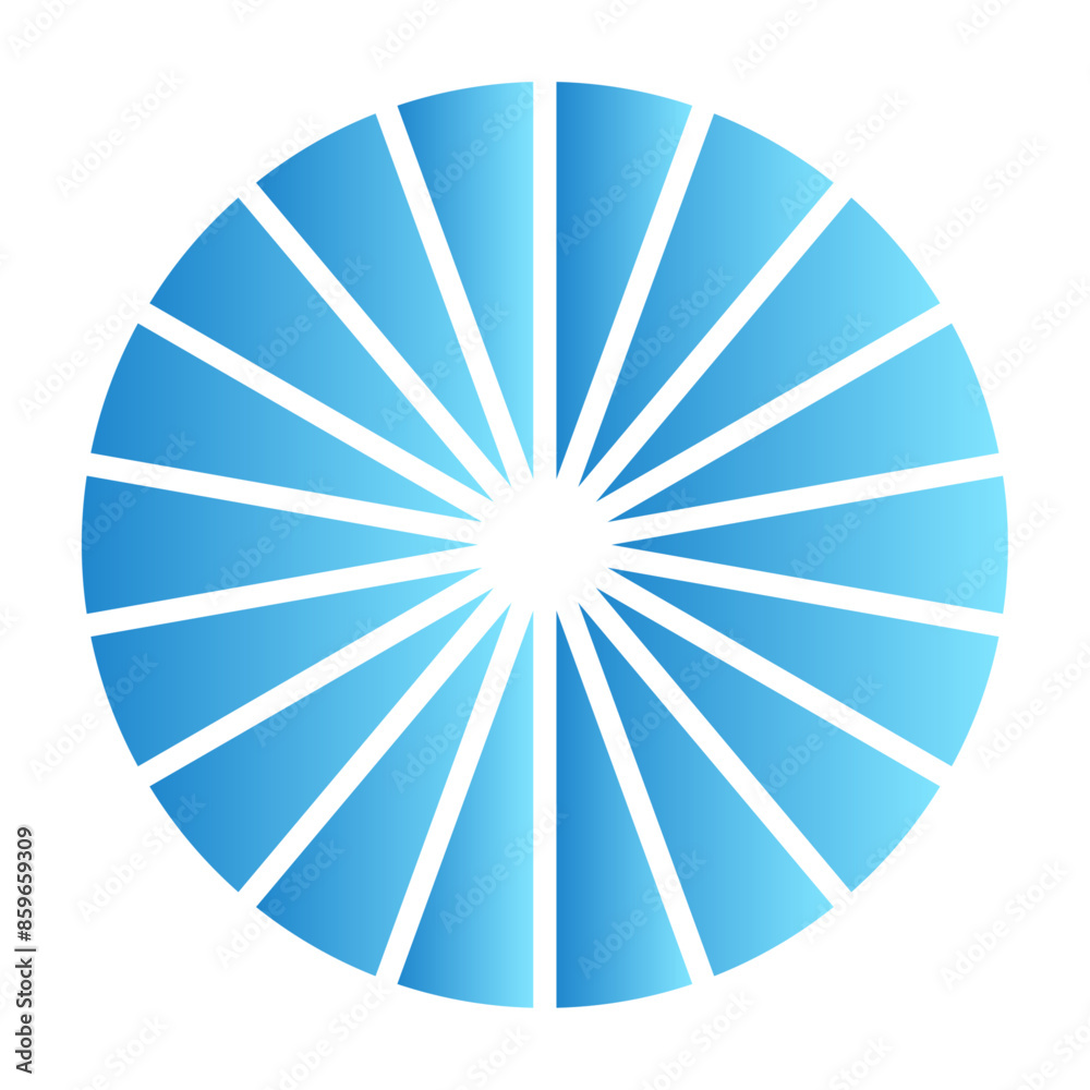blue Pie chart with different segments in a circular diagram. wheel ...