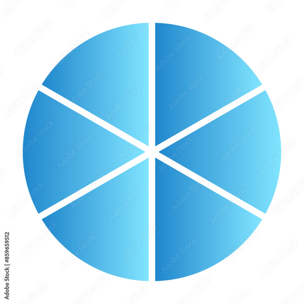 blue Pie chart with different segments in a circular diagram. wheel ...